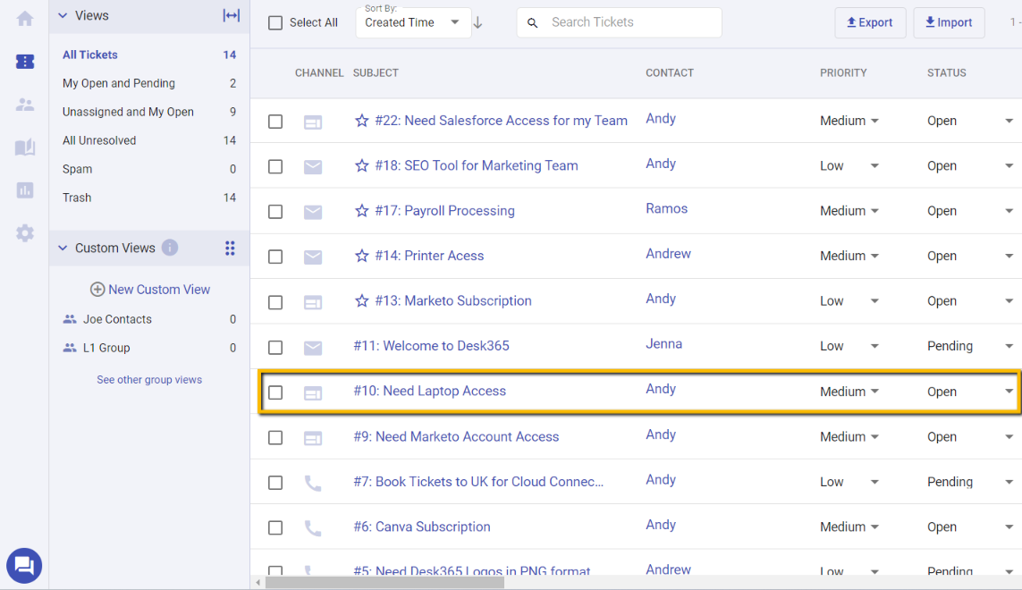 Configure ticket properties in Desk365 | Desk365