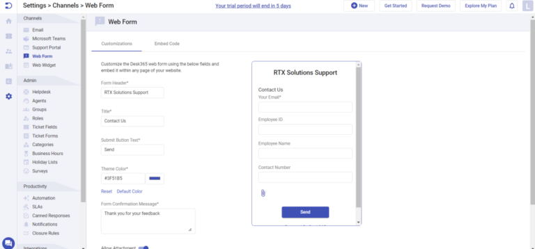 Desk365 - What are Advanced Web Forms?