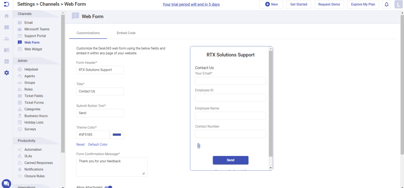 Desk365 - What are Advanced Web Forms?