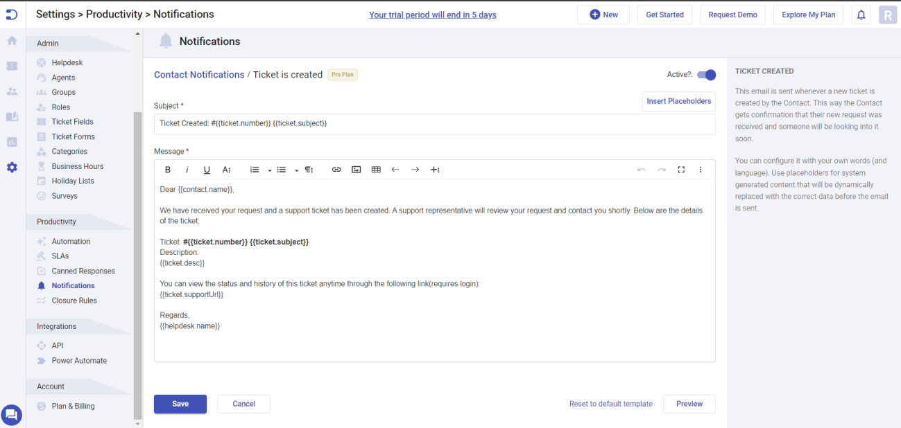 Desk365 - Email Templates