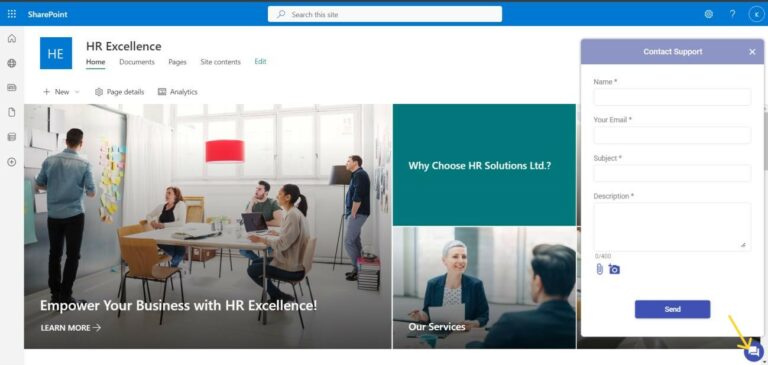 Adding Web Widget to a SharePoint Site | Desk365