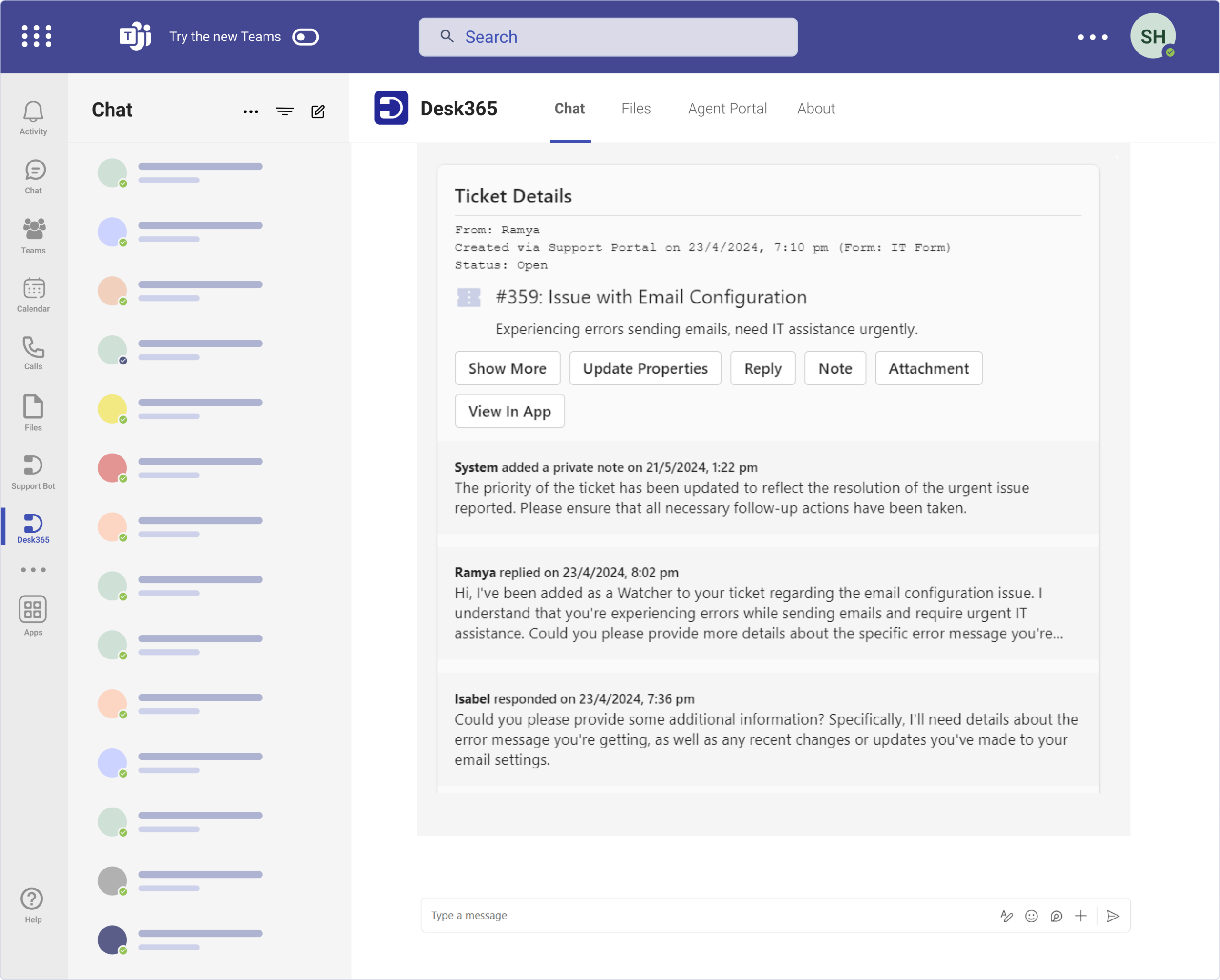 Microsoft Teams Ticketing System | Desk365