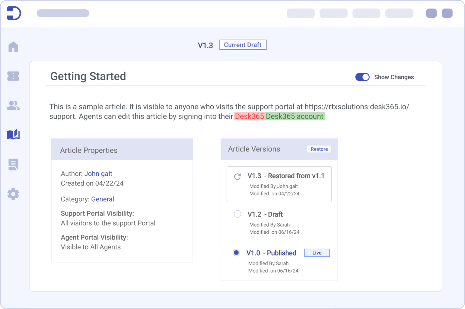 Knowledge Base Software | Desk365