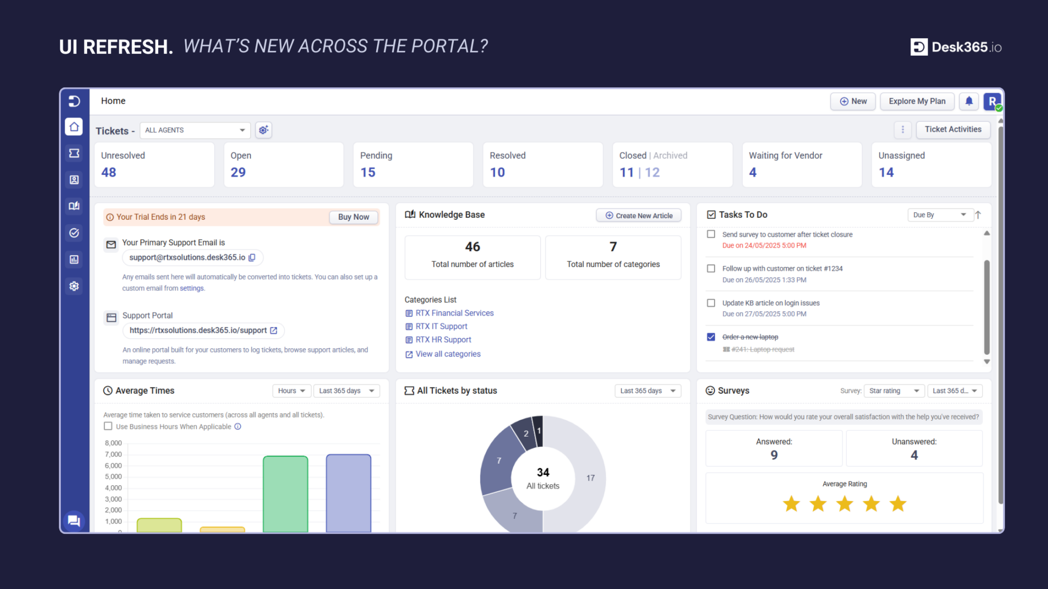 Desk365 UI Refresh, Part One: What’s New Across the Portal
